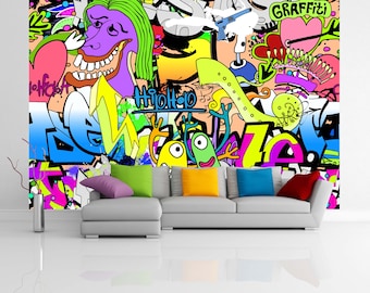 Graffiti wall decal | Etsy