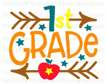 1st grade svg | Etsy