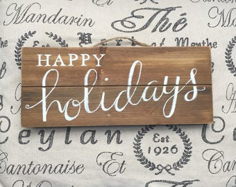 Happy holidays sign | Etsy