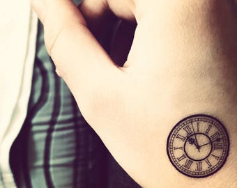 Clock tattoo | Etsy