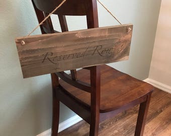 Reserved row sign | Etsy