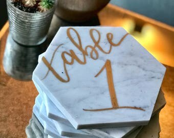 Marble table numbers | Etsy