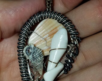 Set of 3 Sea Shell Wire Sculptures by Elizabeth Berrien