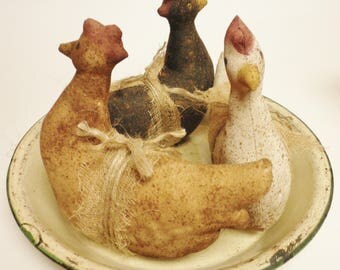 Primitive chickens | Etsy
