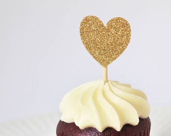 Heart cupcake topper | Etsy