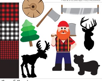 Lumberjack clip art | Etsy