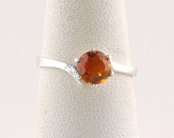 Orange garnet ring | Etsy