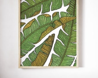 Banana leaf poster | Etsy
