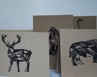 Block print cards | Etsy