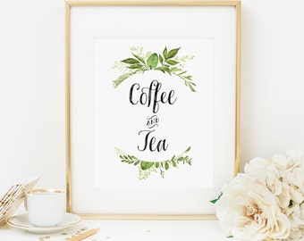 Coffee and tea sign | Etsy