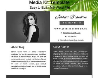 Media kit template One page media kit Media kit for blogger