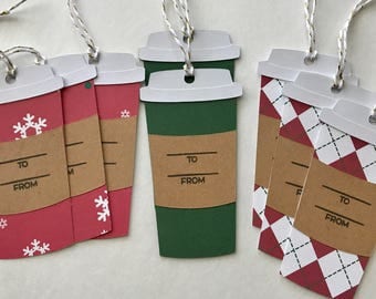 Coffee Cup Tags Christmas Tags Hot Cocoa Tags Hot Chocolate