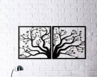 Metal tree wall art | Etsy