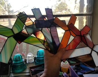 Stained glass cross | Etsy