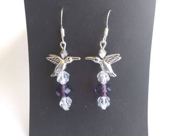 Native American Style Beaded Hummingbird Earrings Boho