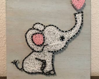 Elephant string art | Etsy