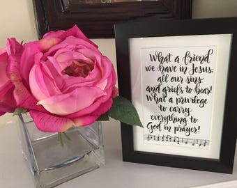 What a friend we have in Jesus wall art hand painted wood