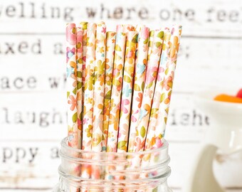 Pastel paper straw | Etsy