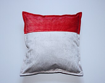 Red velvet cushion | Etsy