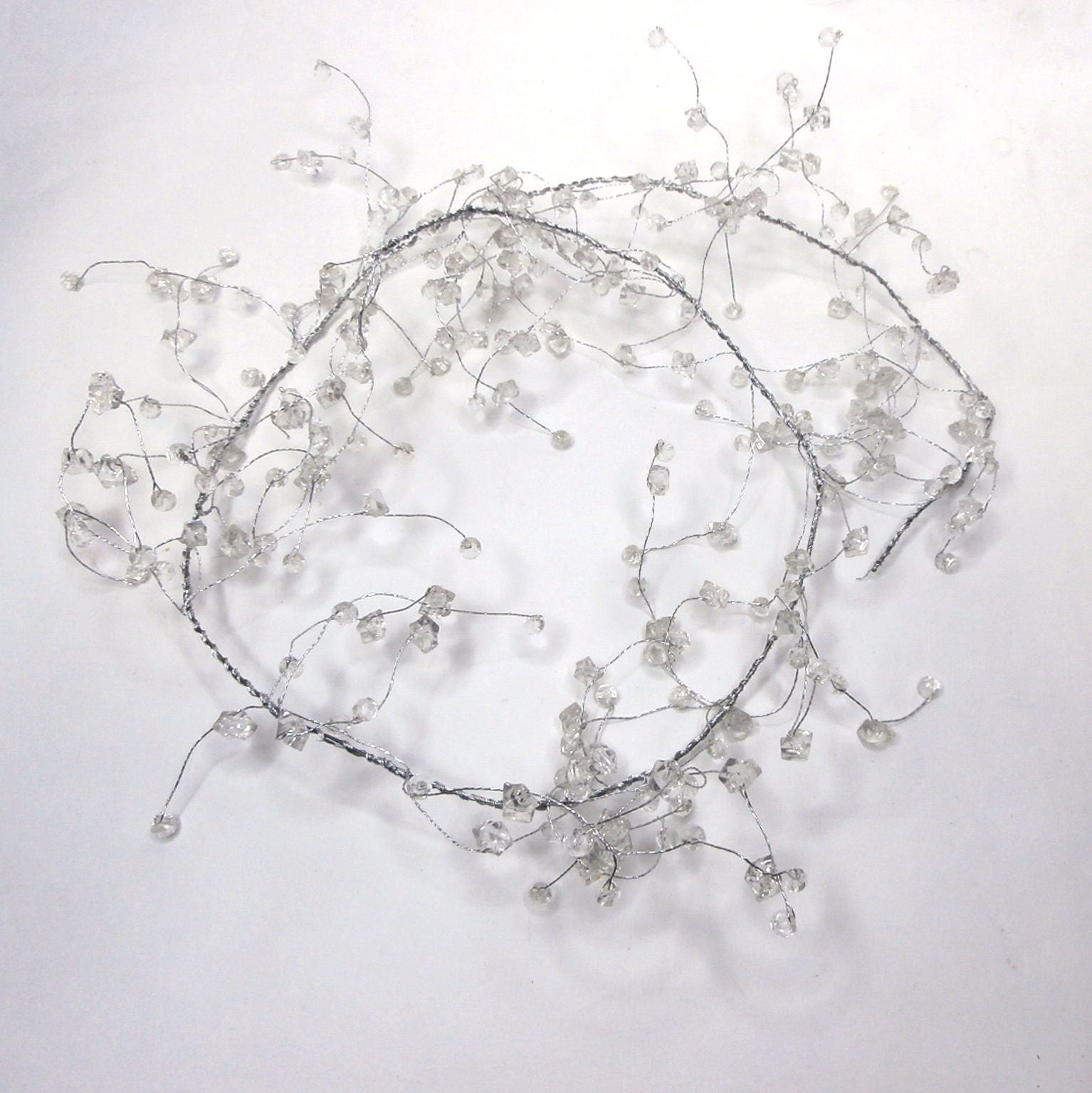 130cm Clear Beaded Garlands, Wire String, Acrylic Crystal Beaded ...