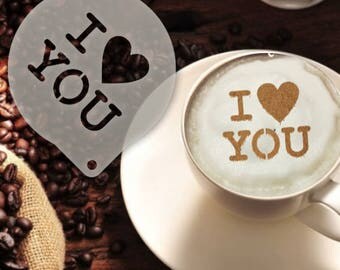 Items similar to Heart Coffee Stencil on Etsy