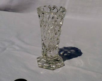 Cut glass bud vase | Etsy