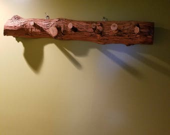 Half Log Peg Rack Log Rack Log Shelving Rack Log Coat Rack