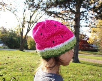 Loom Knit Elf & Watermelon Hat PATTERNS. 2 Hat PATTERNS in All