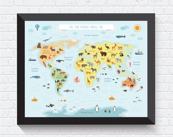 Kids world map | Etsy