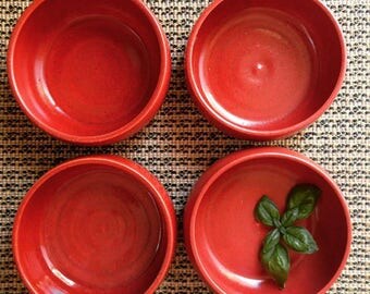 Red ceramic bowl | Etsy
