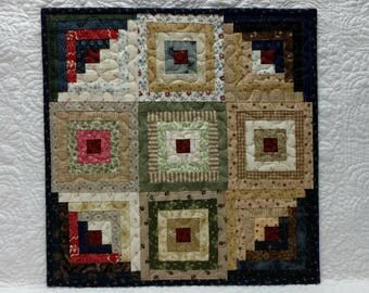Log Cabin Cross Mug Rug Pattern