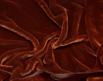 Orange velvet fabric | Etsy