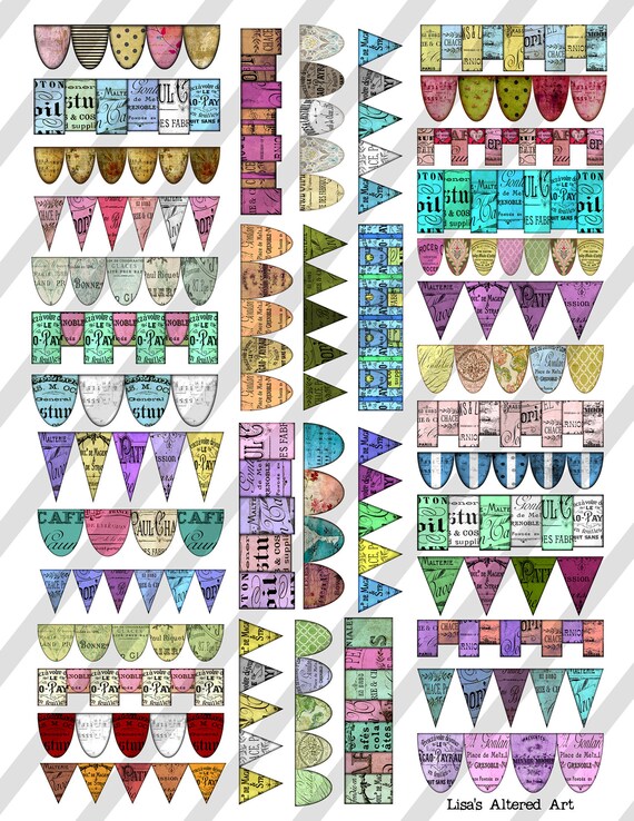 Digital Collage Sheet Borders Individual PNG Files included