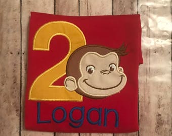 Curious george shirt | Etsy