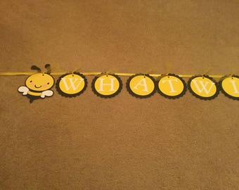 Bumblebee birthday party banner bumble bee banner alphabet