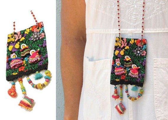 Colorful Necklace Colorful Charm Necklace Bohemian Necklace