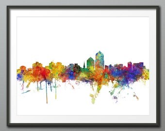 Albuquerque Skyline Art Print Albuquerque Artwork