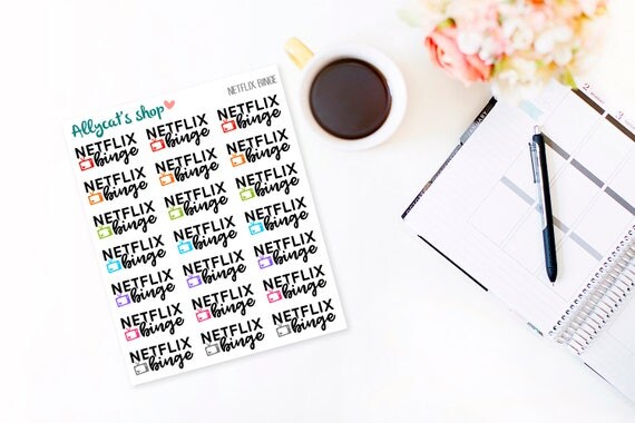 Netflix Binge Stickers Planner Stickers