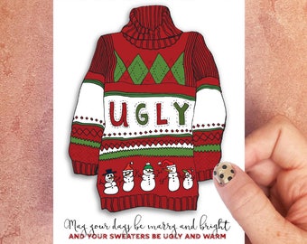Ugly sweater card | Etsy