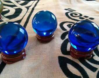 Blue crystal ball | Etsy