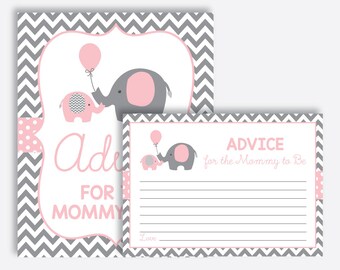 Elephant Baby Shower Advice For Mommy To Be Cards And Sign