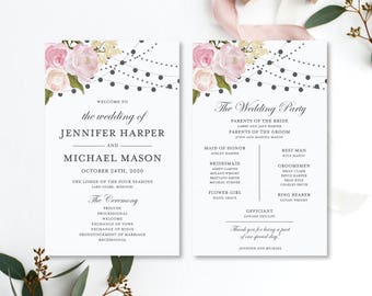 Diy wedding program | Etsy