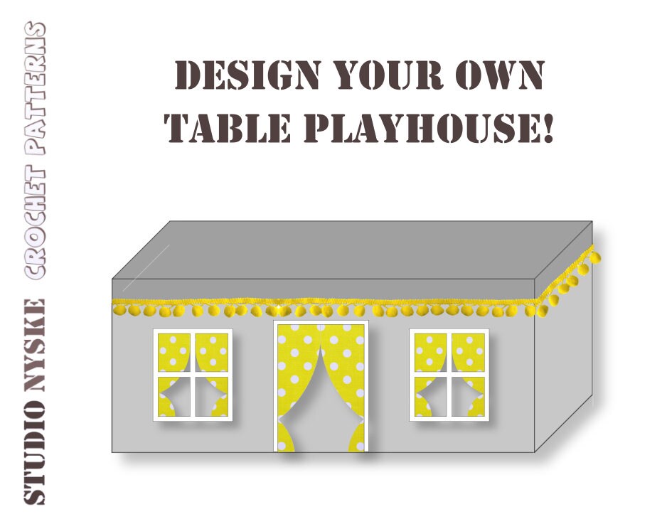 Fabric playhouse PATTERN design your own table tent for boys