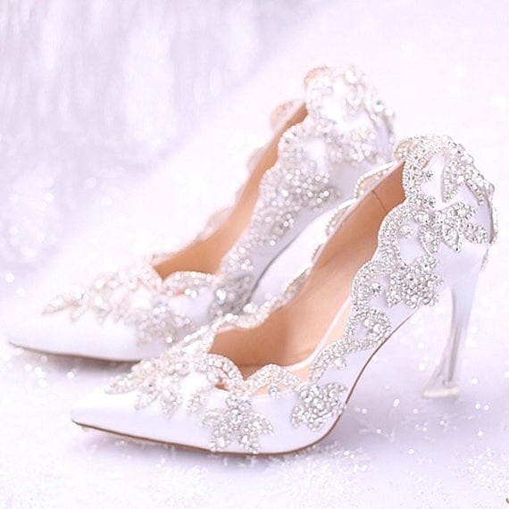 Frozen Ice-wedding shoes rhinstone collections on top event