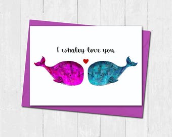 Whale valentine | Etsy