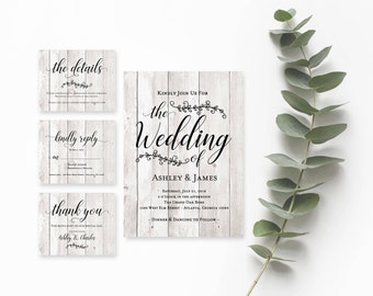 Rustic wedding invitation | Etsy