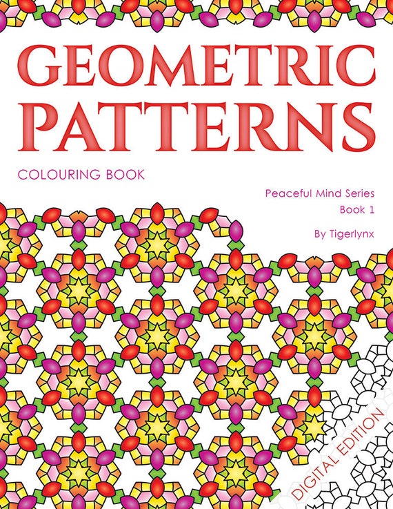 Geometric Patterns Colouring Book For Adults Printable Digital