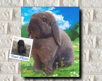 Rabbit painting | Etsy