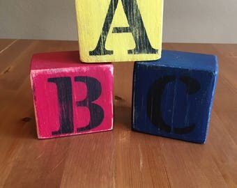 Abc blocks | Etsy