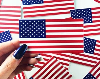 Large Size Wavy American Flag vinyl sticker decal for car back